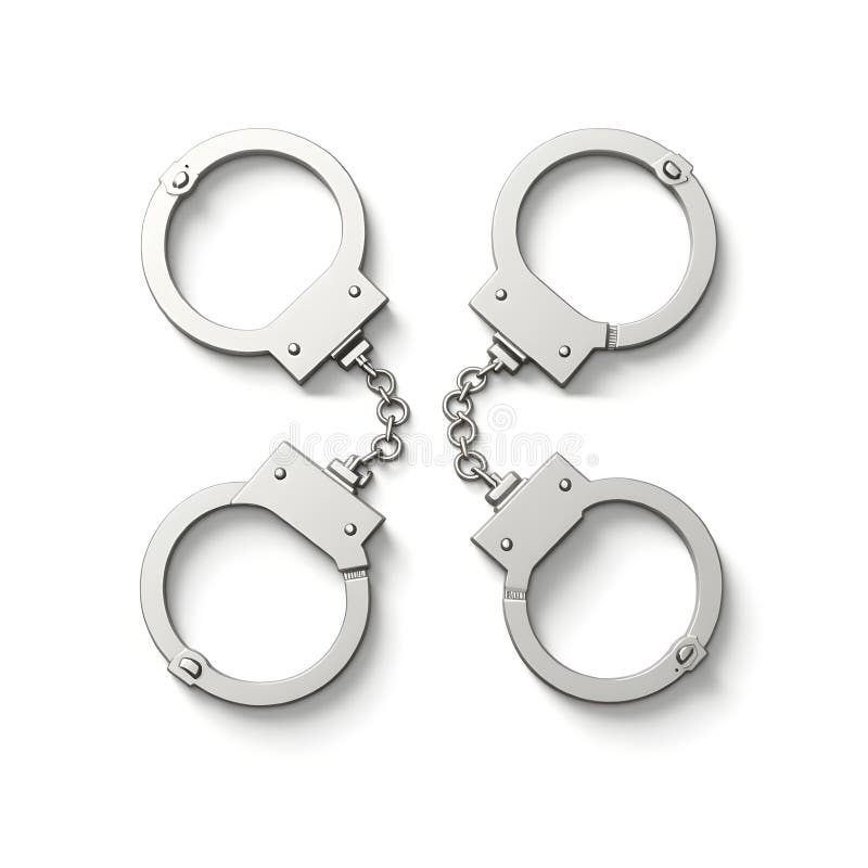 Set of Pair Handcuffs Icon Criminal Incarceration Law Order Justice Enforcement Jail Legal ...