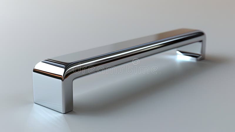A Silver Handle is Shown in a Close Up Stock Photo - Image of chrome ...