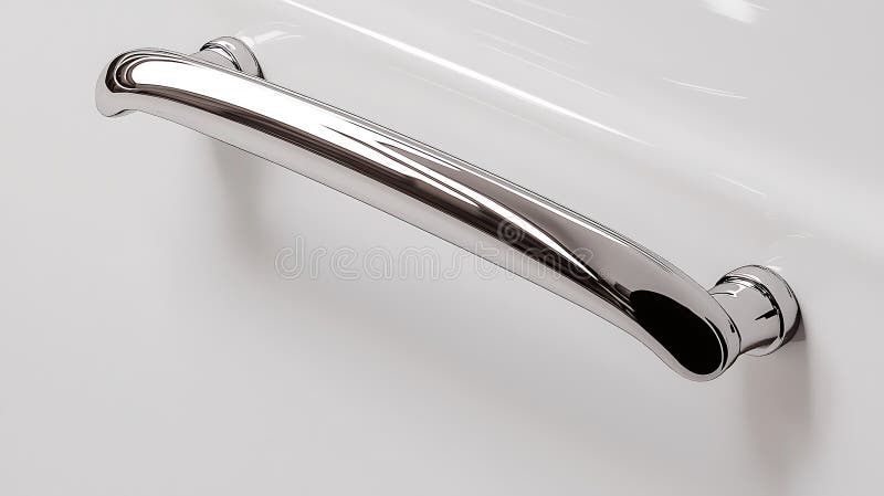 A Silver Handle on a White Door Stock Image - Image of handle, single ...