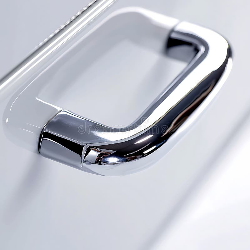 A Silver Handle on a White Door Stock Image - Image of macro, lock ...