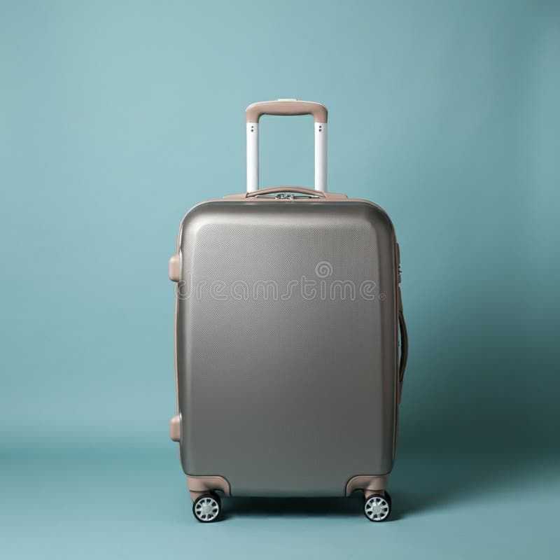 Silver Hard-shell Suitcase with Four Wheels and an Adjustable ...