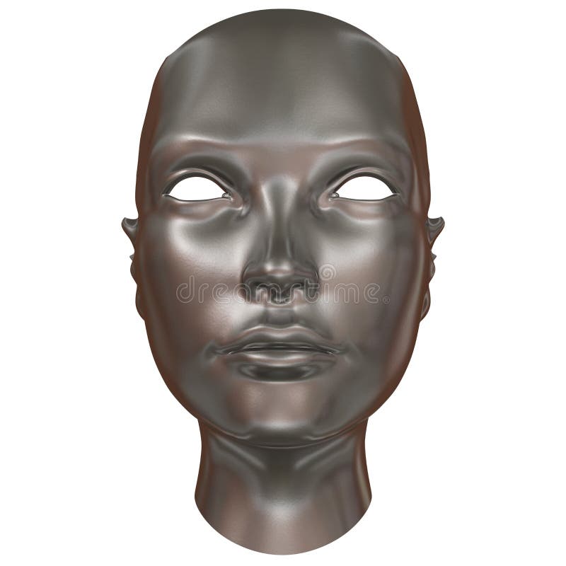 Silver Head, Abstract Concept Isolated on White 3d Rendering Stock ...