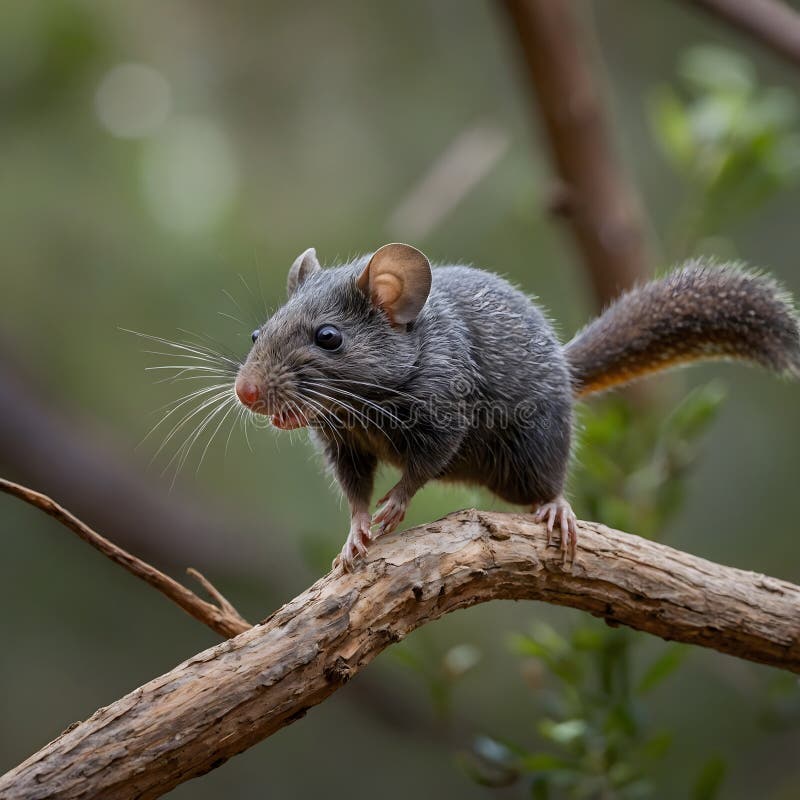 The Acrobat of the Wild: Silver-Headed Antechinus in Mid-Jump Stock ...