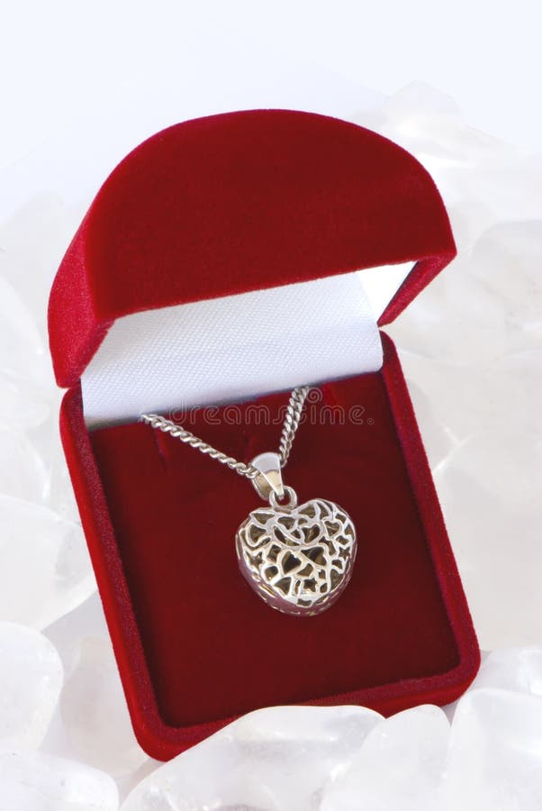 Silver heart stock image. Image of chain, luxury, anniversary - 8208541
