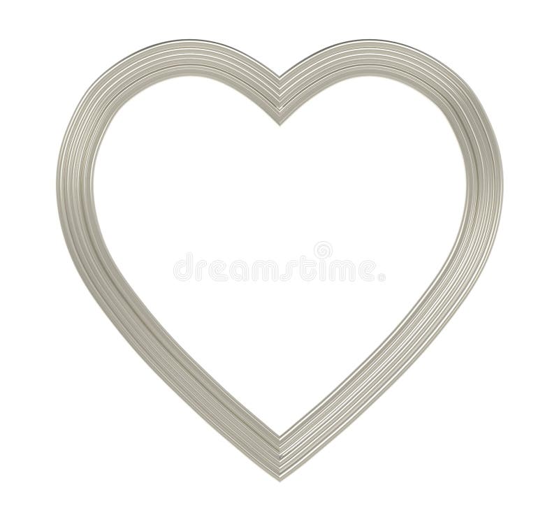 Silver Heart Picture Frame Isolated on White. Stock Illustration ...