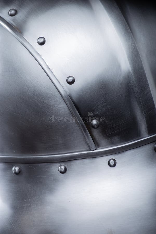 Silver Helmet with Wide Brim and Rivets. Stock Photo - Image of steel ...
