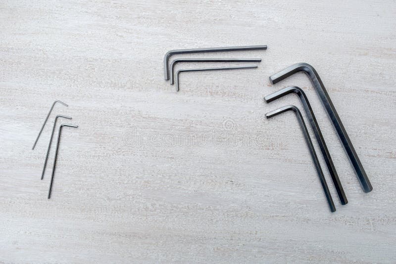 Silver Hex Keys On A White Background Stock Image - Image of industry ...