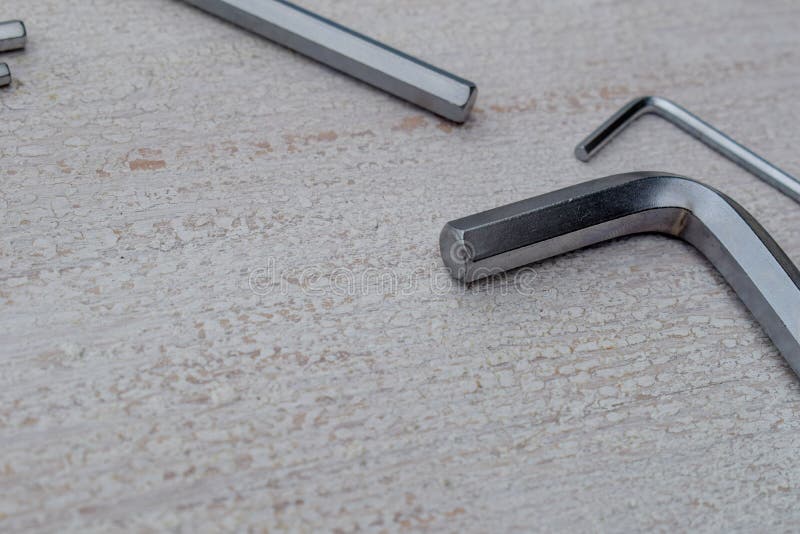 Silver Hex Keys on a White Background Stock Image - Image of close ...