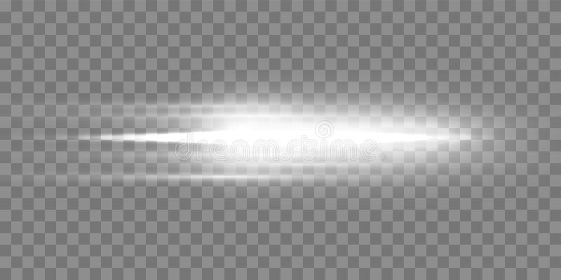 Silver Horizontal Lensflare. Light Flash with Rays or Spotlight and ...