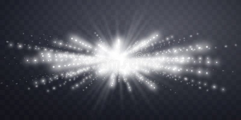 Silver Horizontal Lensflare. Light Flash with Rays or Spotlight and ...