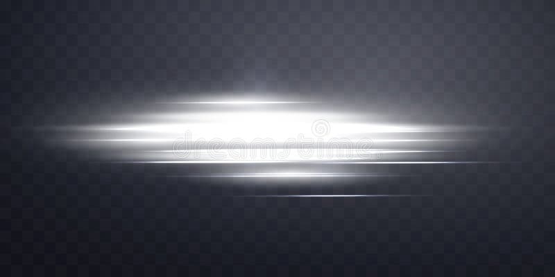 Silver Horizontal Lensflare. Light Flash with Rays or Spotlight and ...