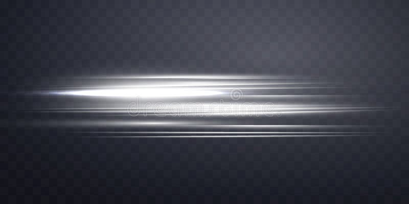 Silver Horizontal Lensflare. Light Flash with Rays or Spotlight and ...