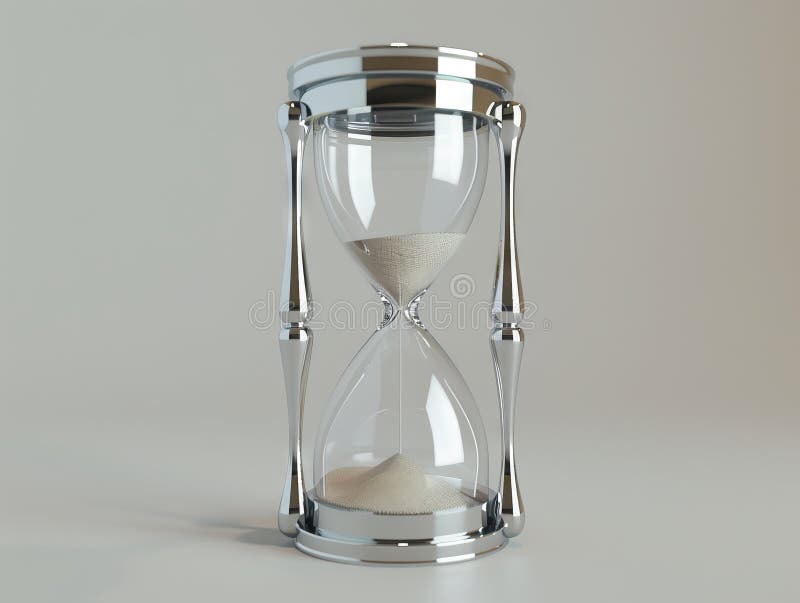 A Silver Hourglass with Sand Inside Stock Image - Image of silver ...
