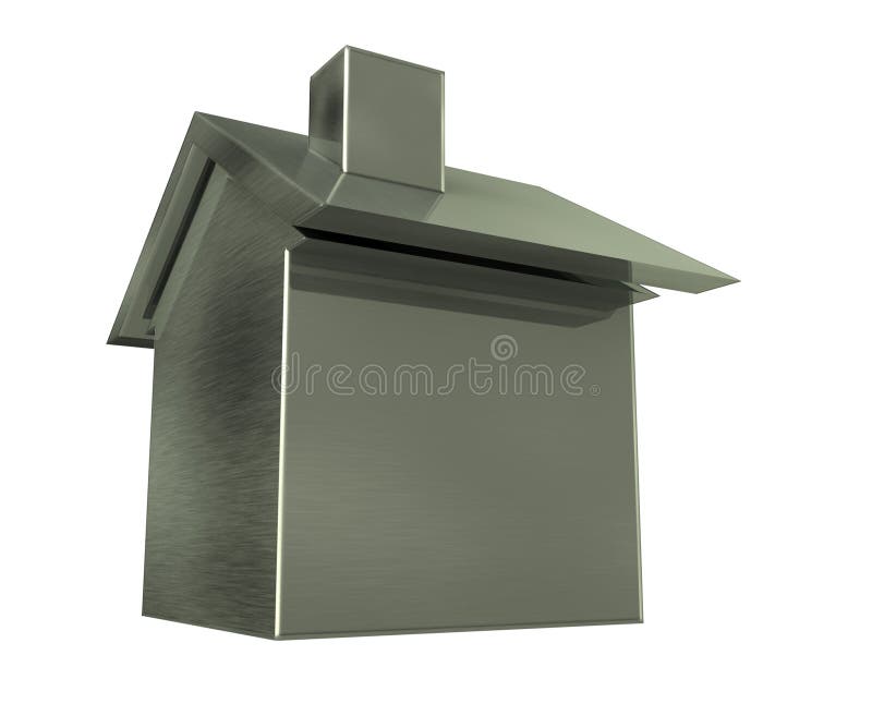 Eco Silver House Logo. 3D Rendering Illustration. Stock Illustration ...