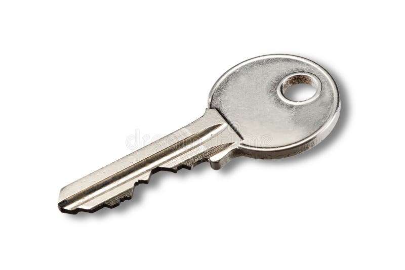 Silver House Key with Shadow Stock Image - Image of isolated, loan ...