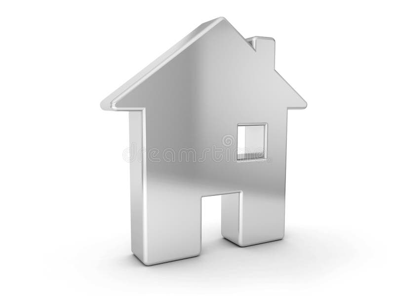 Eco Silver House Logo. 3D Rendering Illustration. Stock Illustration ...