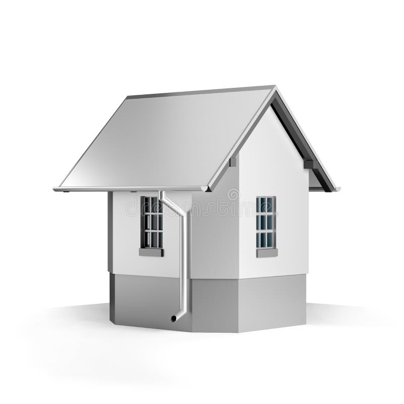 Eco Silver House Logo. 3D Rendering Illustration. Stock Illustration ...