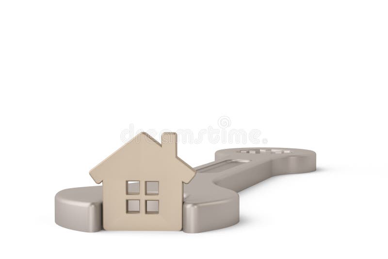 Eco Silver House Logo. 3D Rendering Illustration. Stock Illustration ...