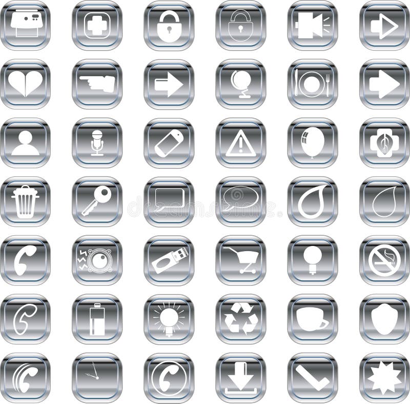 Silver icons stock vector. Illustration of holiday, message - 34441371