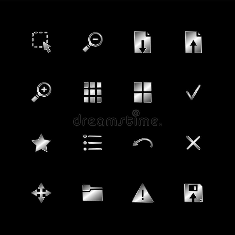 Silver image viewer icons stock vector. Illustration of icon - 4642632
