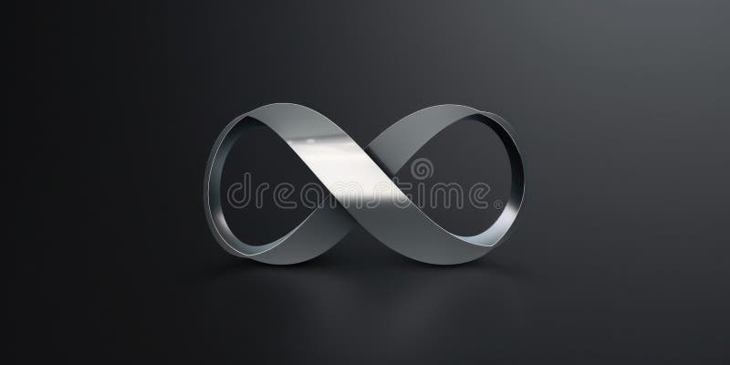 Silver Infinity Symbol on Black Background. Suitable for Various Design ...
