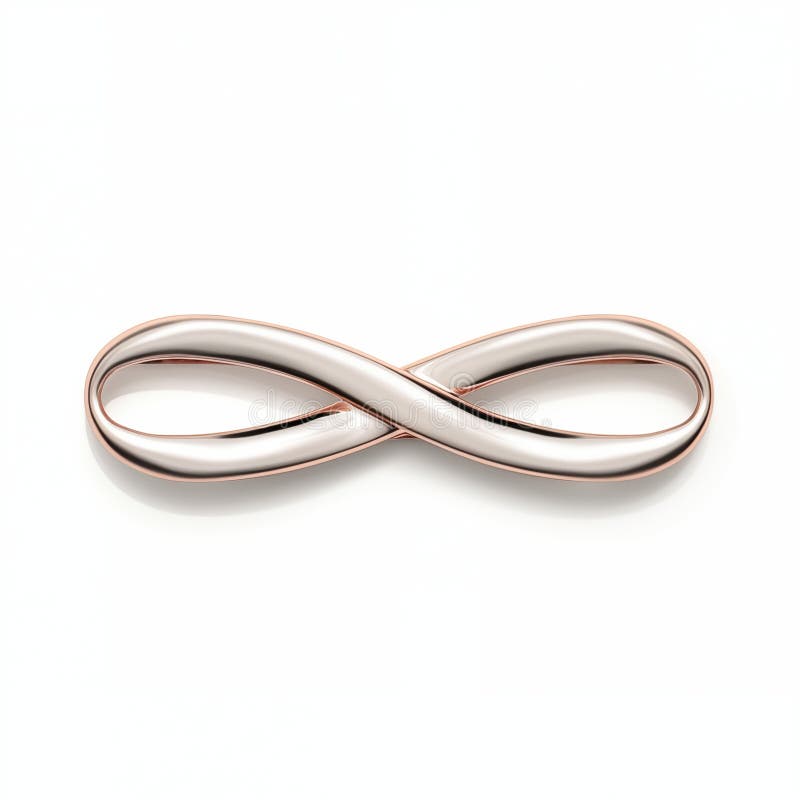 Silver Infinity Symbol Shape on White Background Stock Illustration ...