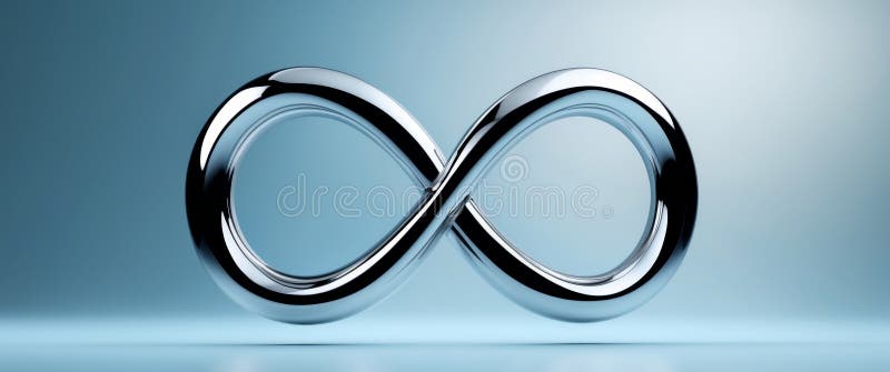 Silver Infinity Symbol on Soft Blue Background, Eternal, Limitless ...