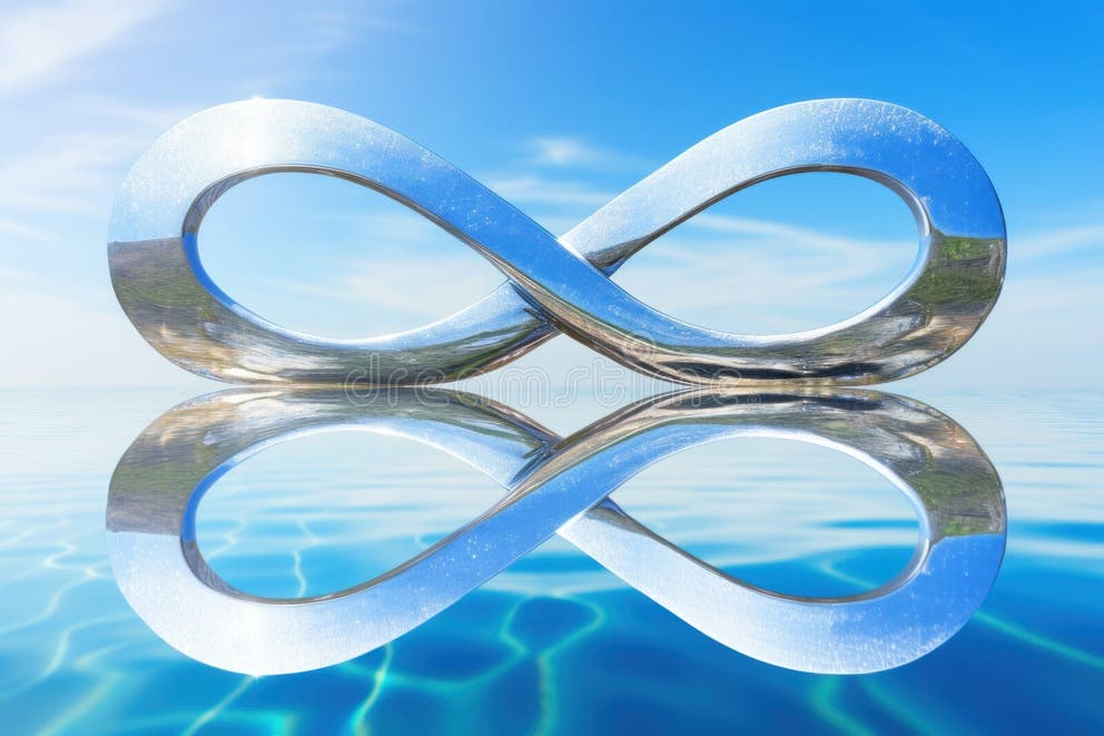 A Silver Infinity Symbol on Water Stock Illustration - Illustration of ...