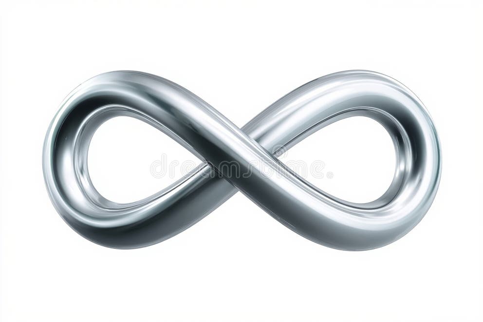 A Silver Infinity Symbol on a White Background Stock Illustration ...