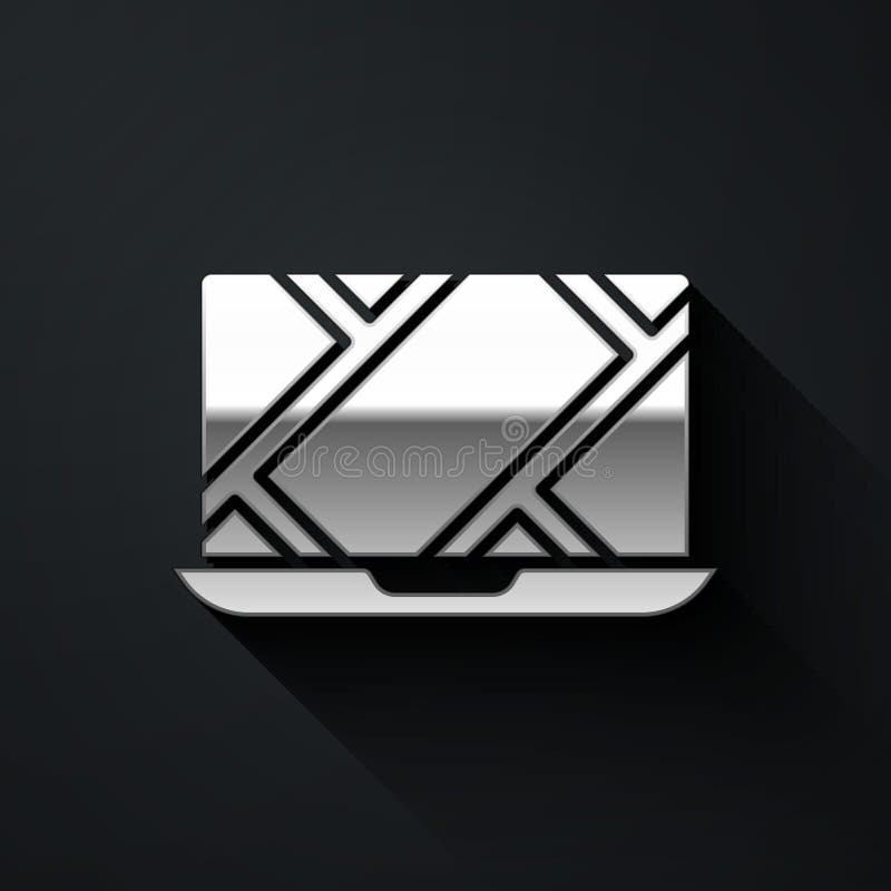 Silver Infographic of City Map Navigation Icon Isolated on Dark Blue ...