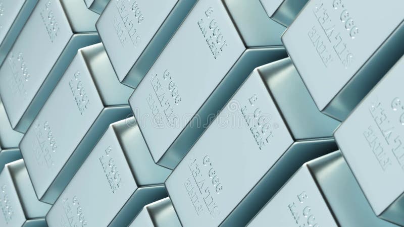 Silver Ingots, Looped. 3D Render. Silver Bars Moving Background ...