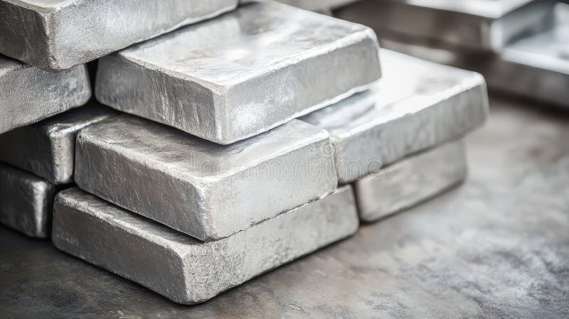 Silver Ingots Piled on a Workbench Stock Image - Image of equipment ...