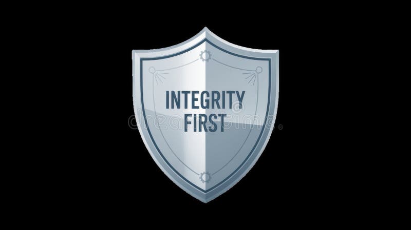 Silver Integrity First Shield Protecting Values on Transparent ...