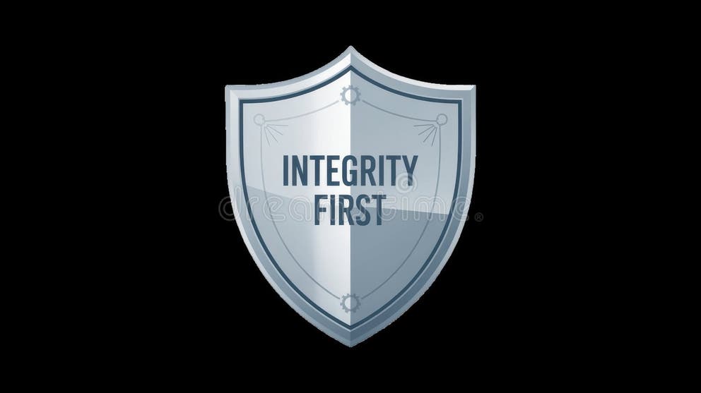 Silver Integrity First Shield Protecting Values on Transparent ...