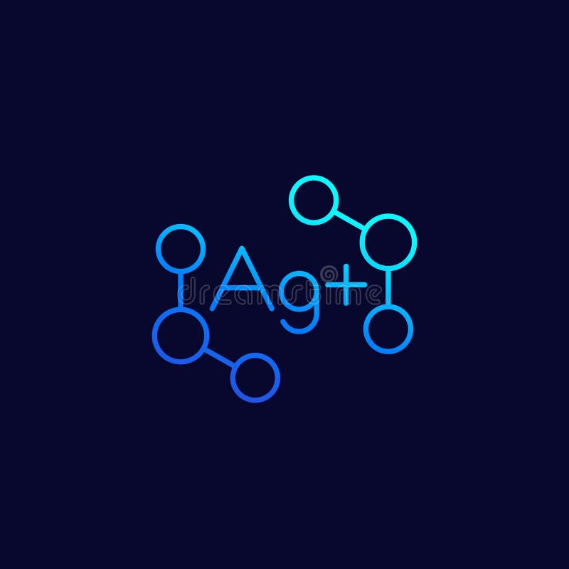 Silver Ions Icon on Dark, Linear Design Stock Vector - Illustration of ...