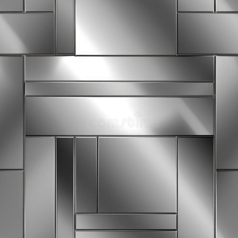 Silver or Iron Metal Background. Seamless Metallic Tile Pattern Stock ...