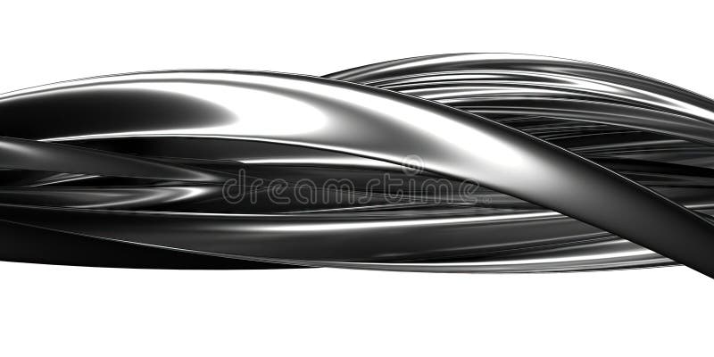 Silver Isolated Multiple Metal Streams Abstract Dramatic Modern Luxury ...