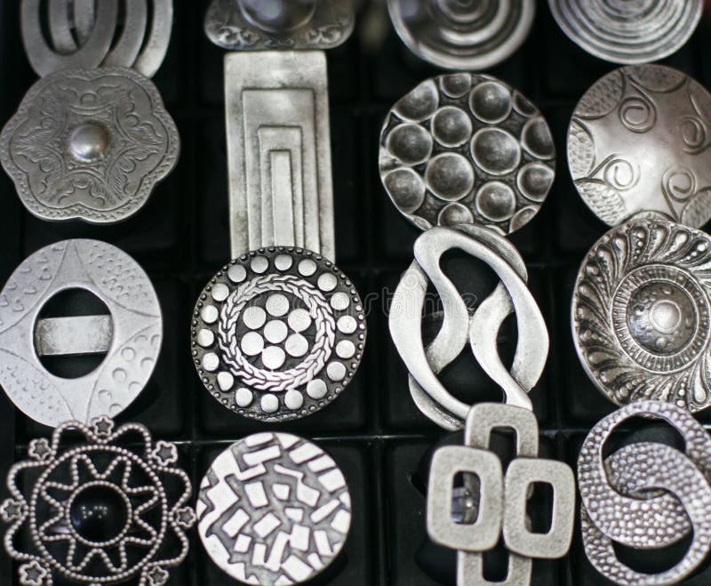 Silver jewelry in the shop stock image. Image of fashion - 130501481