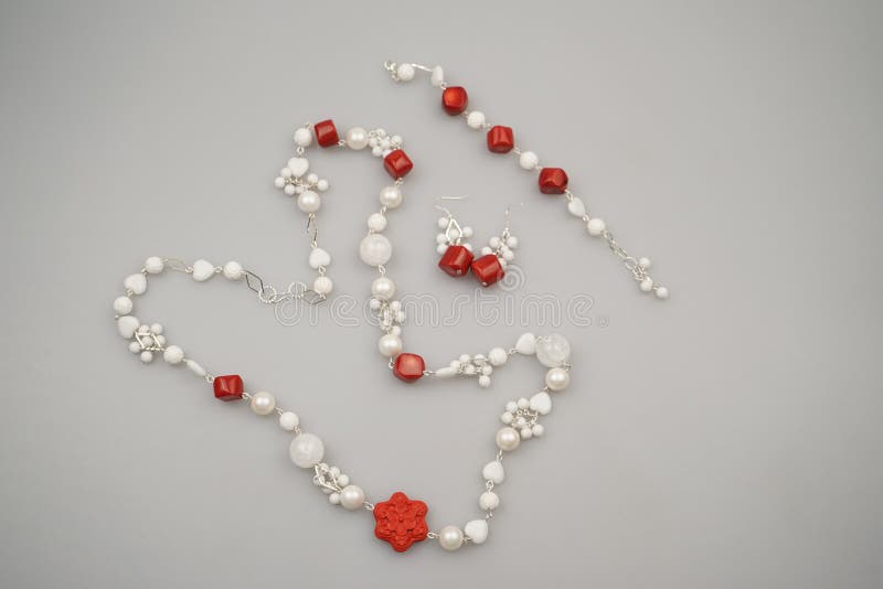 Silver Jewels with Precious Stones Stock Image - Image of beautiful ...