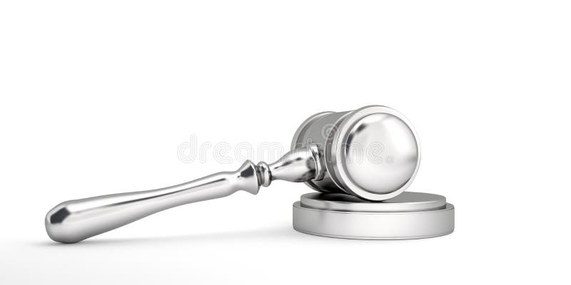 Silver judge s gavel stock illustration. Illustration of judgment ...