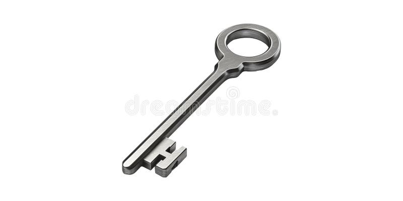 Silver Key with Circular Handle. Symbol of Security and Access Isolated ...