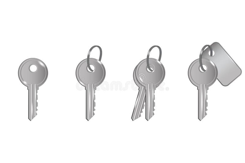 Silver Key. House Key. Silver Keys. 3d Home Icon. Vector Illustration ...