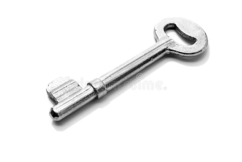 Silver Key Isolated on White Background Stock Photo - Image of macro ...