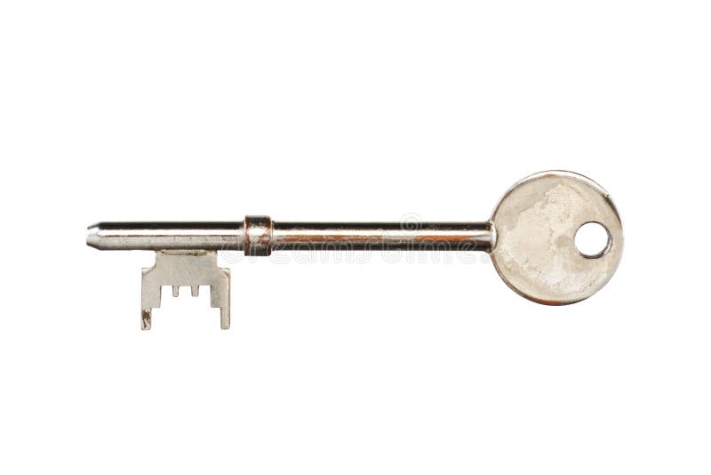 Silver Key for Mortice Lock with Clipping Path Stock Image - Image of ...