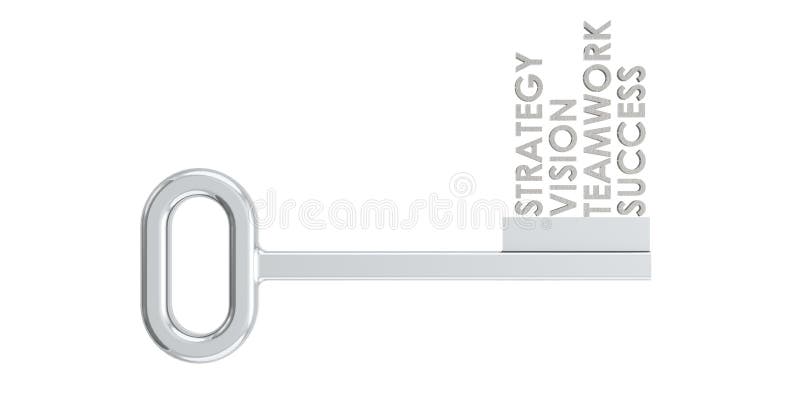 Silver Key with Success Values Stock Illustration - Illustration of ...