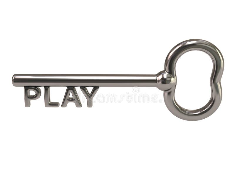 Silver key with word play stock illustration. Illustration of business ...