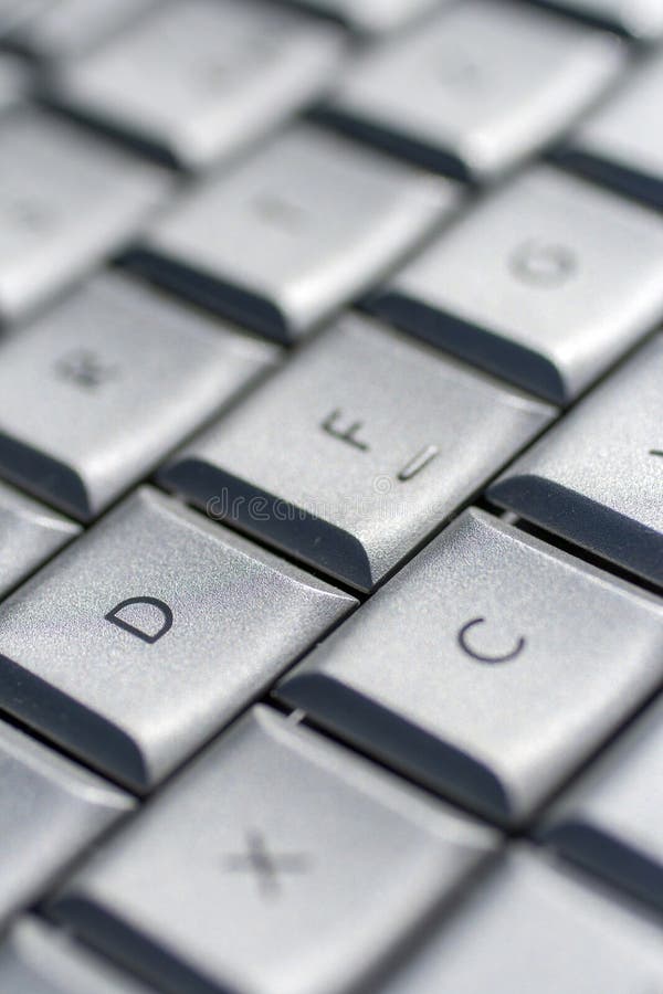 Silver Keyboard on an Old Laptop Stock Image - Image of single, device ...