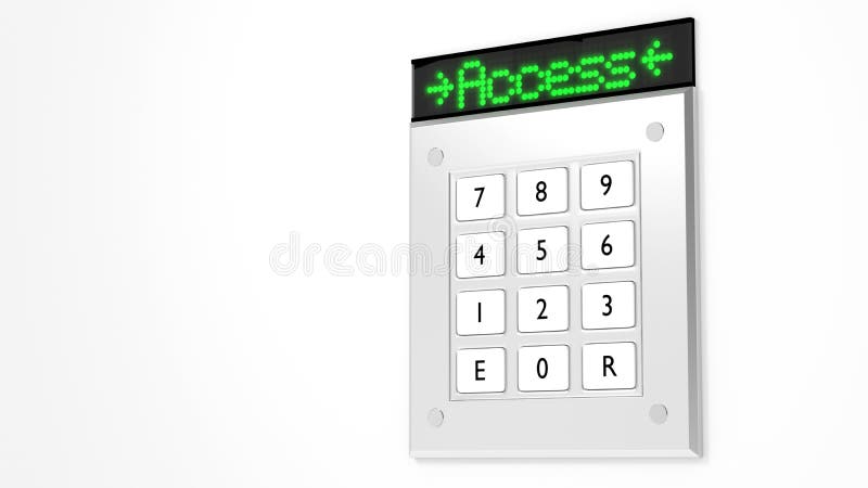 Silver Keypad with Led Display Showing Access Stock Illustration ...