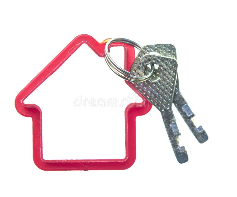 Silver Keys with House Figure on the White Background Stock Image ...
