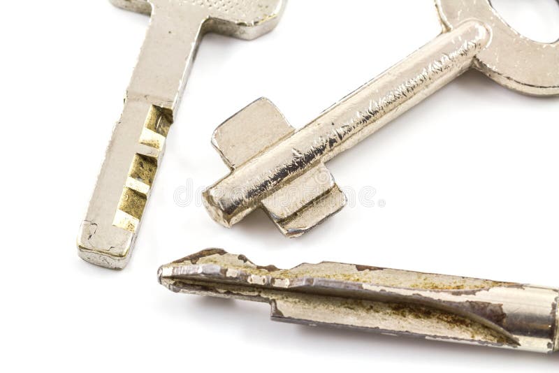 Silver keys isolated stock photo. Image of background - 38605374
